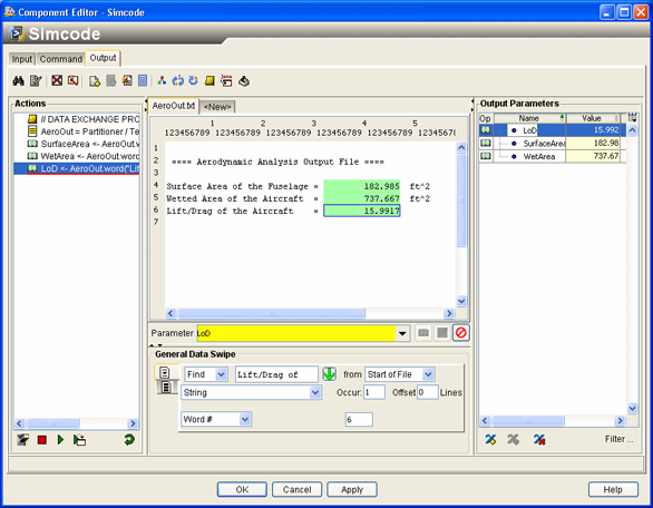Defining the Output Parameters