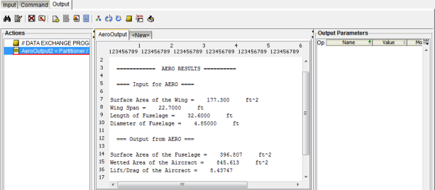 Configuring the Aerodynamics Output Parsing Instructions