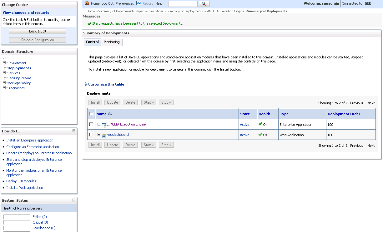 Deploying the WebTop, WebDashboard, or Federation Applications
